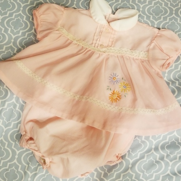 Vintage | Dresses | Vintage Newborn 2 Pc Dress Set | Poshmark